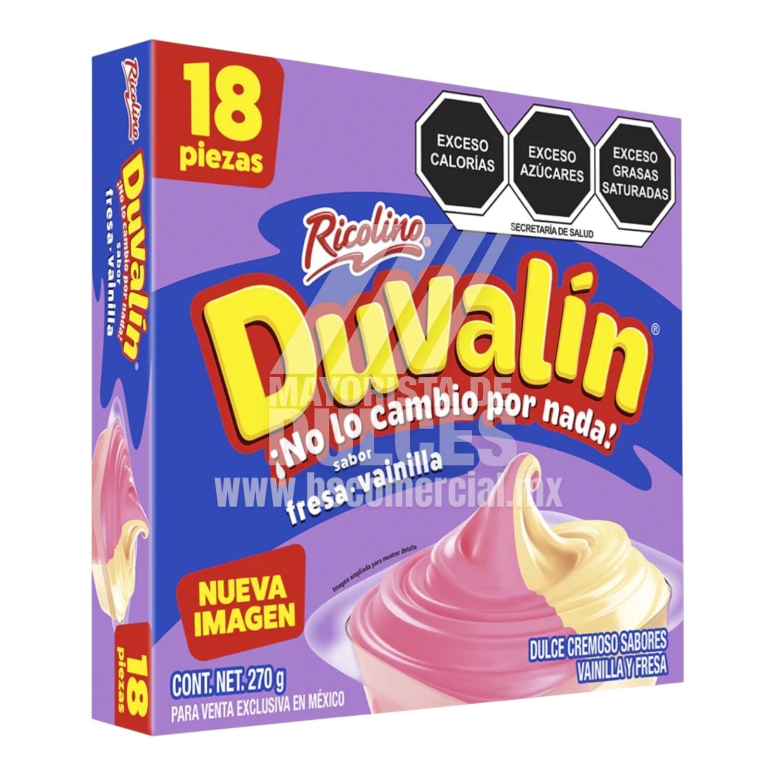 Barcel Duvalin FRESA -VAINILLA paquete con 18 piezas (Caja con 24 ...