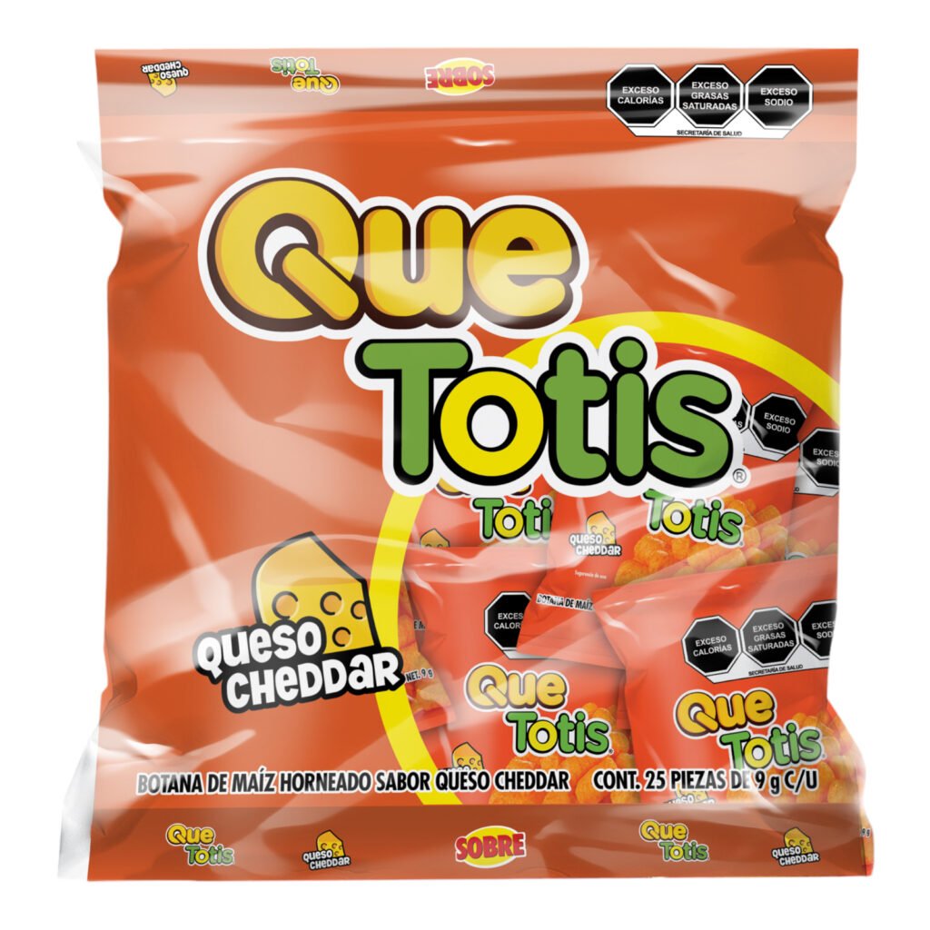 Totis QUE-TOTIS Queso bolsa con 25 sobres de 9g (Bulto con 10 bolsas ...