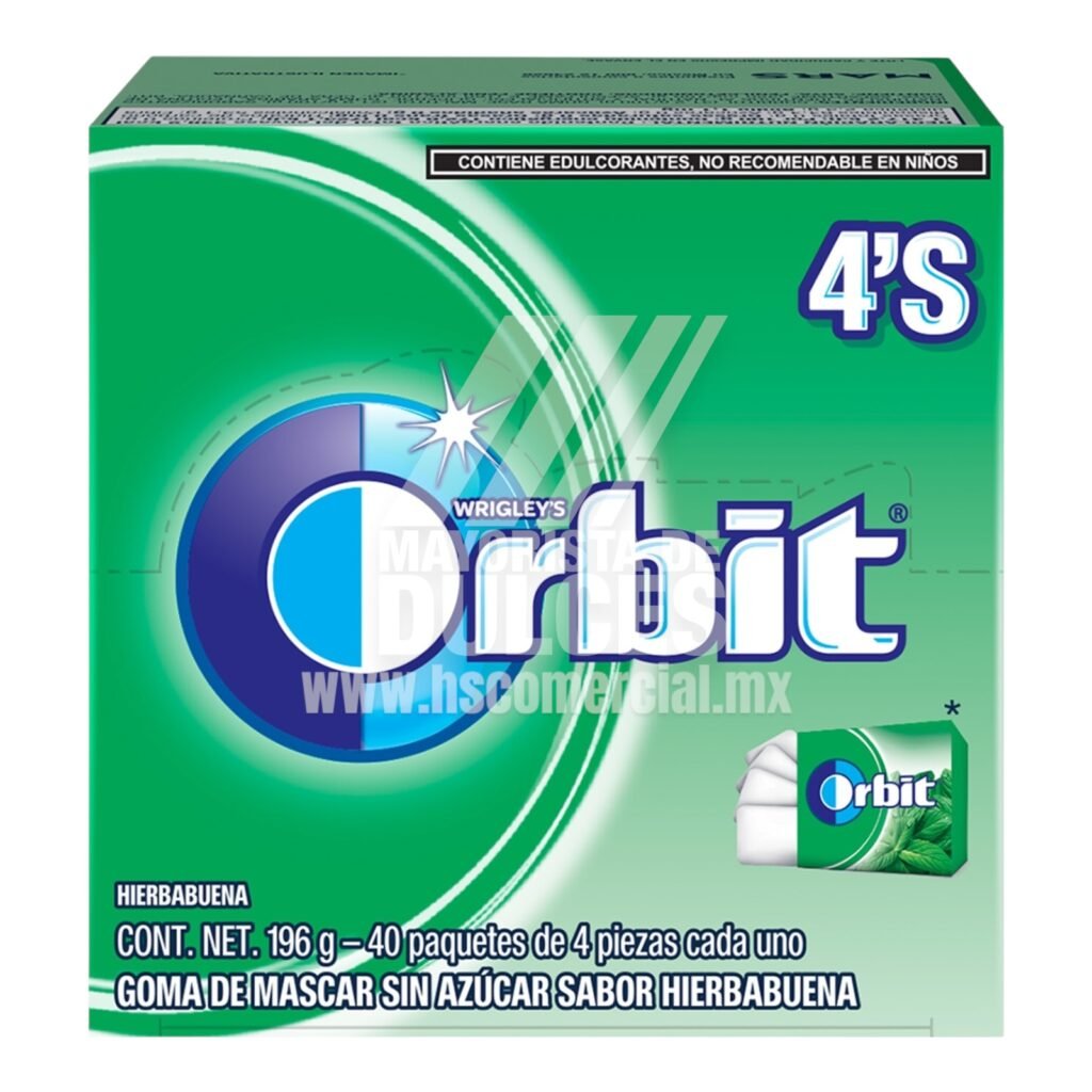 Wrigleys chicle Orbit 4’s MENTA paquete con 40 piezas (Caja con 24 ...