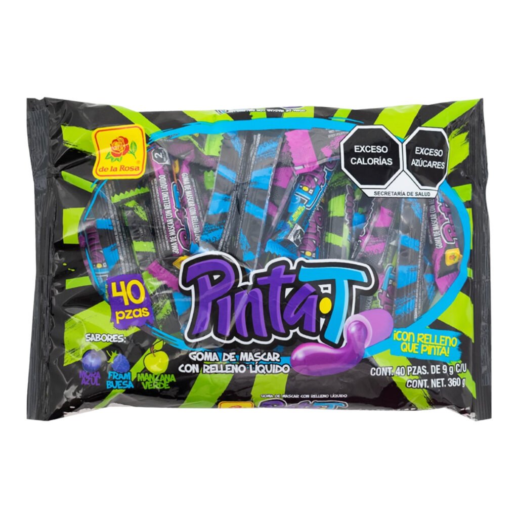 de la Rosa chicle Pinta-T Bolsa con 40 piezas (Caja con 24 bolsas) 24/ ...