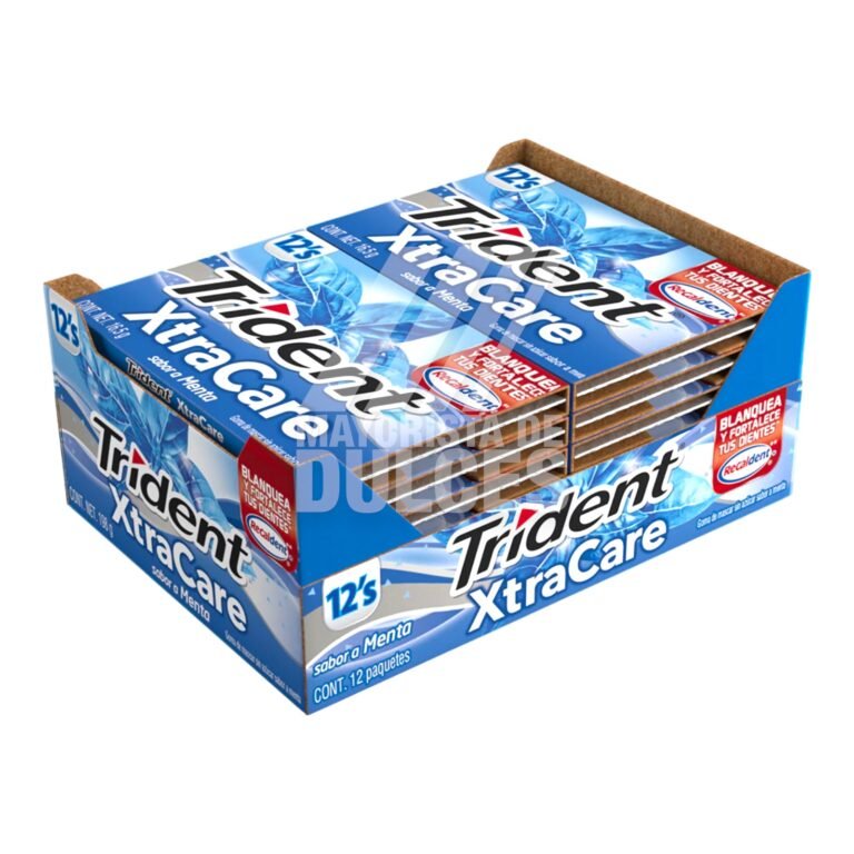 Adams chicle Xtra Care MENTA paquete con 12 piezas (Cartón con 32 ...
