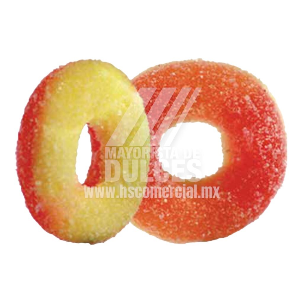 Cuanda gomita Lucky Gummys Aros Durazno bolsa con 1 kilo (Caja con 8 ...