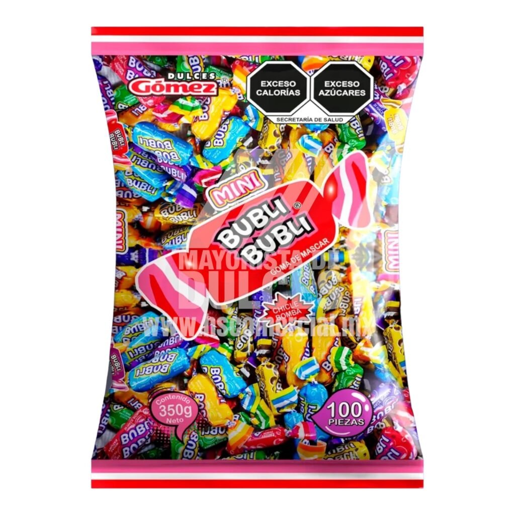 Dulces Gómez chicle Mini Bubli 350g bolsa con 100 piezas (Caja con 28 ...