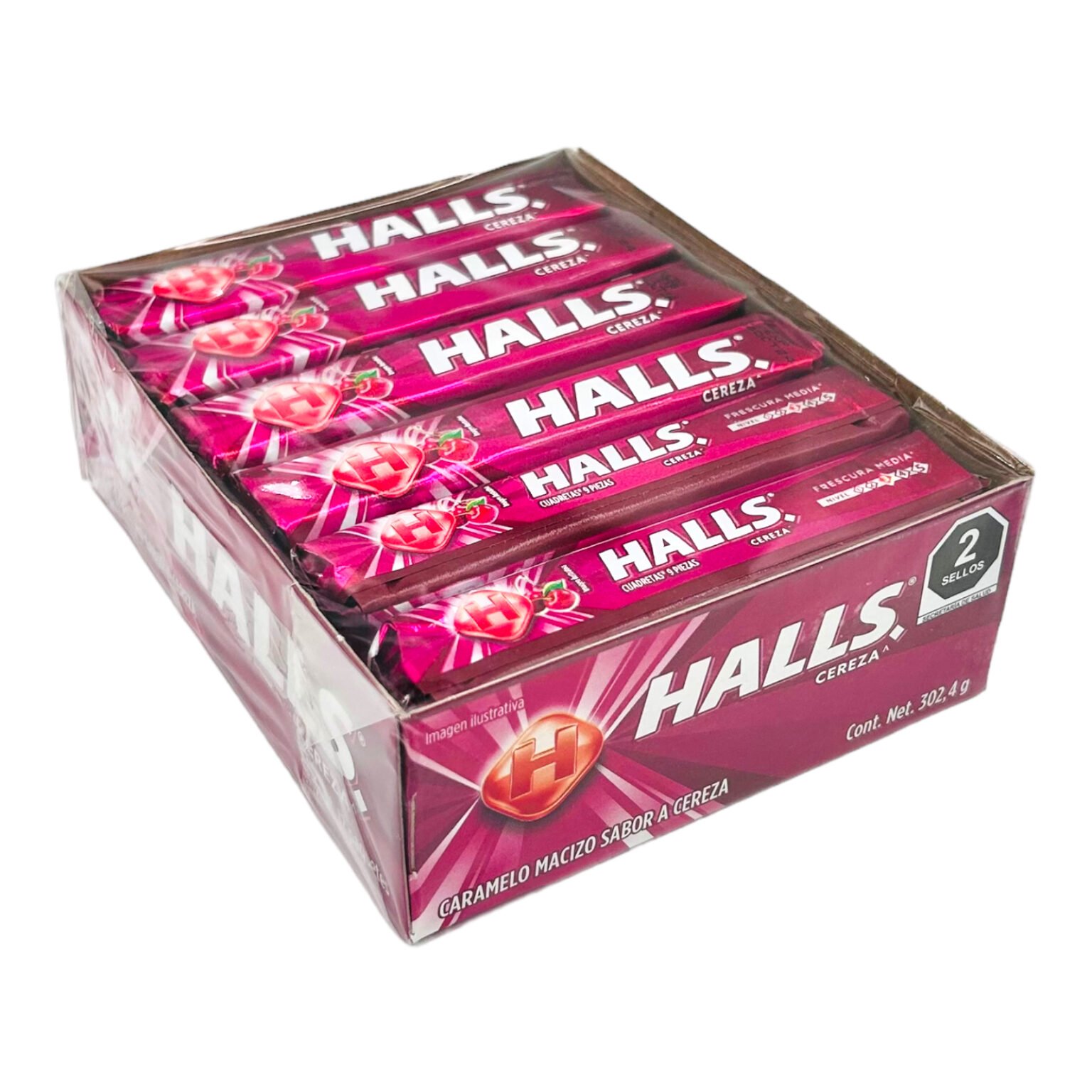 Adams pastilla Halls CEREZA paquete con 12 piezas (Cartón con 30 ...