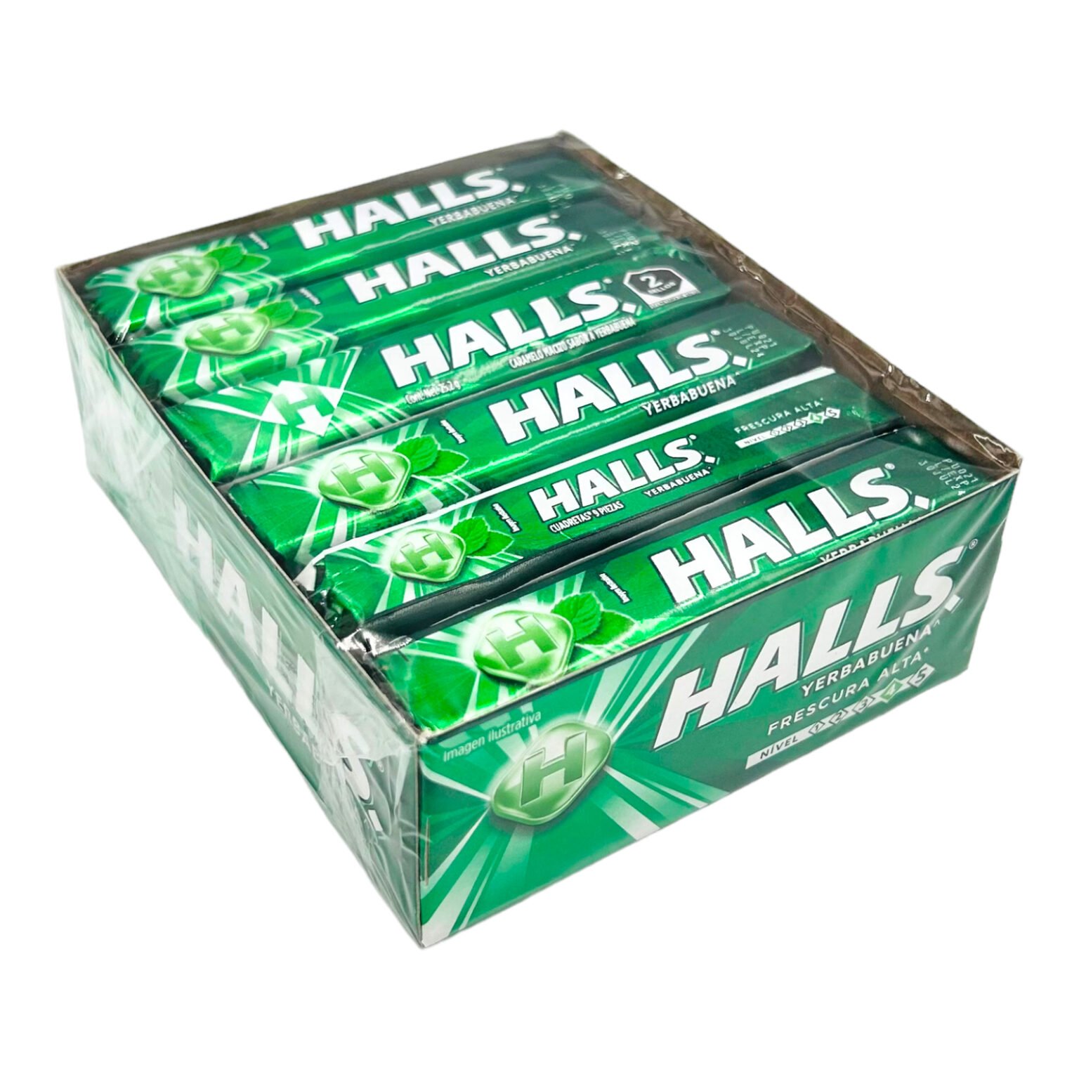 Adams pastilla Halls YERBABUENA paquete con 12 piezas (Cartón con 30 ...