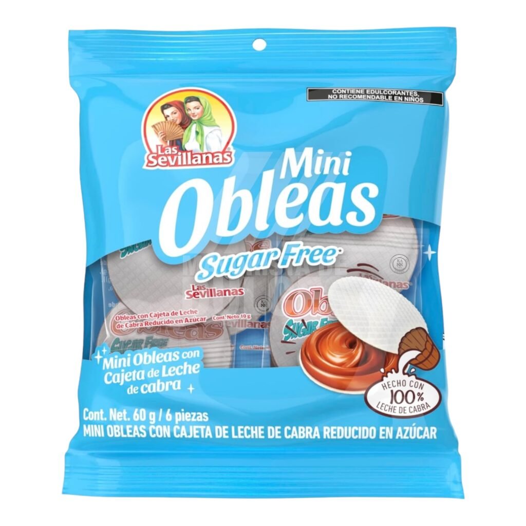 Las Sevillanas Sin Azúcar Mini Oblea bolsa con 6 piezas (Caja con 24 ...