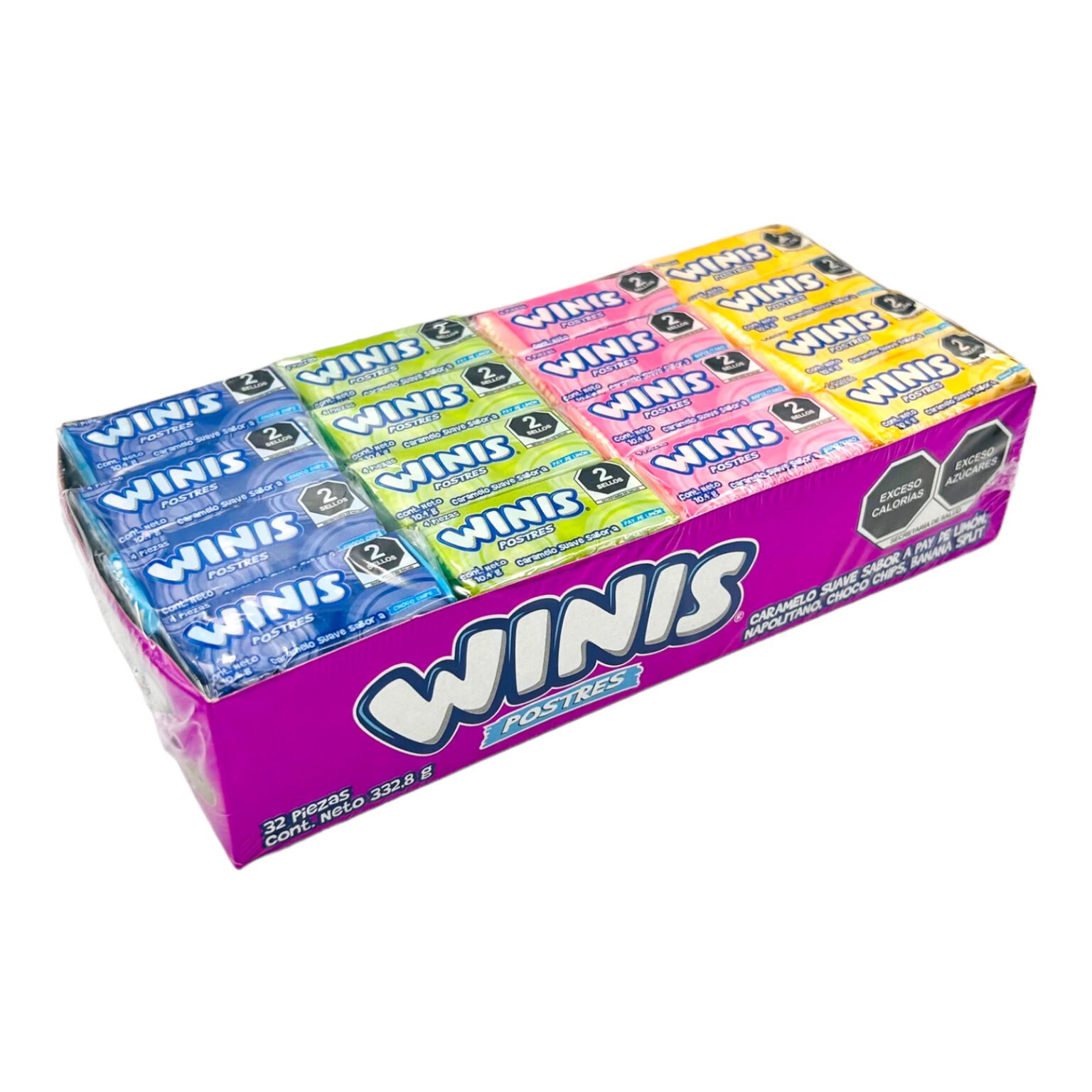 Winis caramelo suave Mini Tubo POSTRES 32´s paquete con 32 piezas (Caja ...