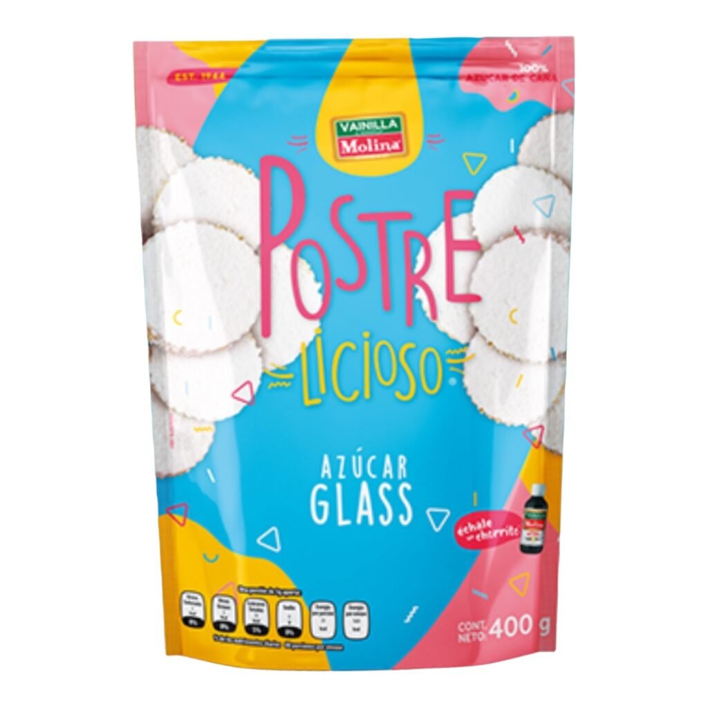 Molina POSTRELICIOSO Azúcar Glass bolsa con 1 kilo (Caja con 12 bolsas ...