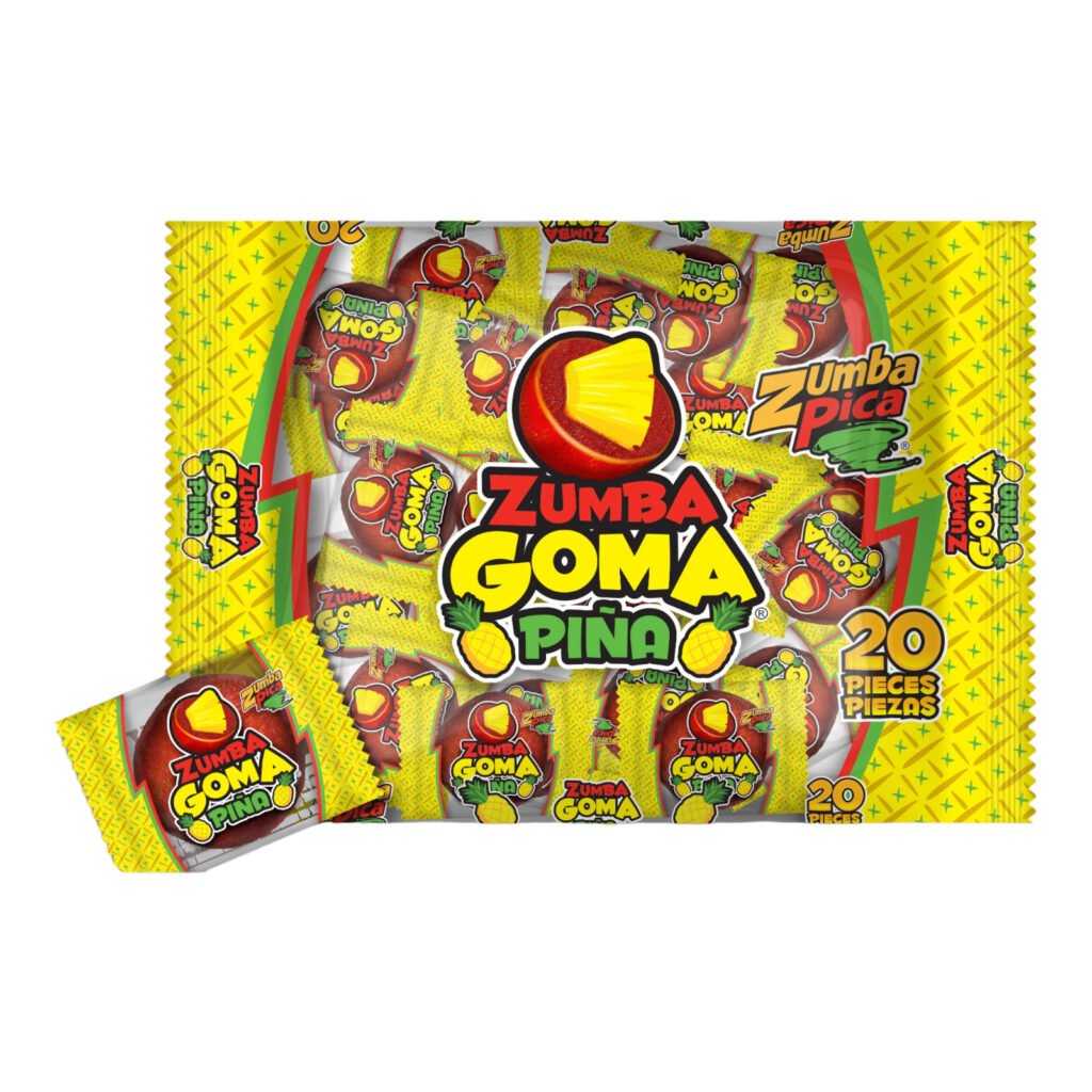 Zumba Pica Goma PIÑA bolsa con 20 piezas (Caja con 20 bolsas) 20/20pzs ...