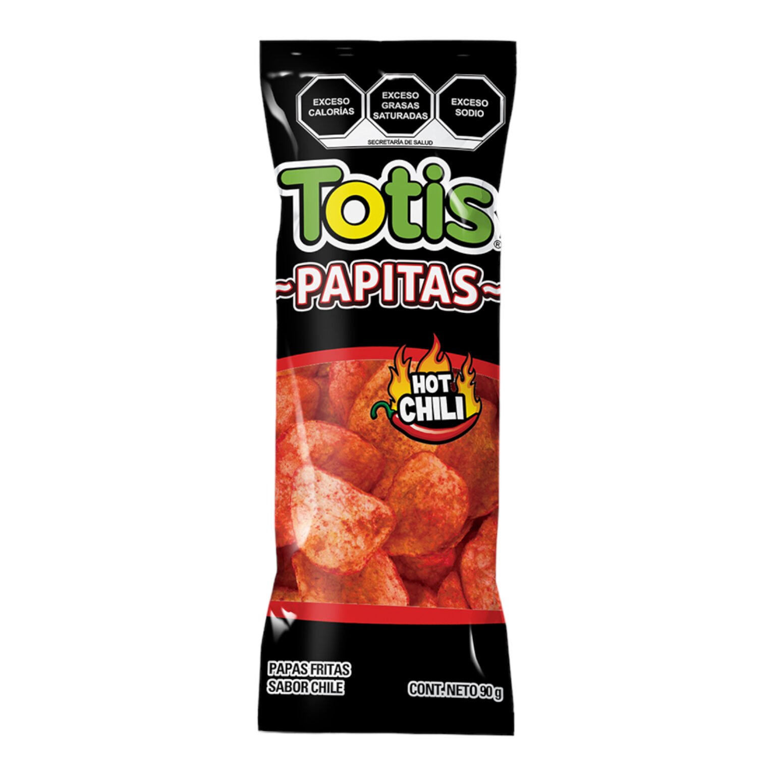 Totis Papitas HOT CHILI bolsa con 90g (Caja con 40 bolsas) 40/90g ...