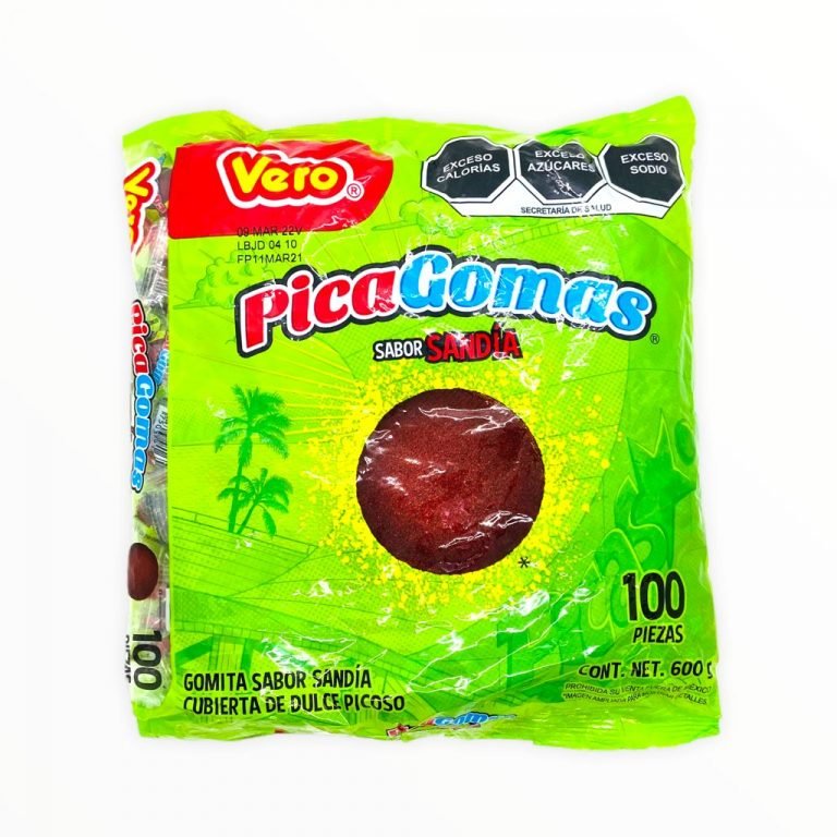 Dulces Vero gomita Pica Goma Sandia bolsa con 100 piezas (Caja con 24 ...