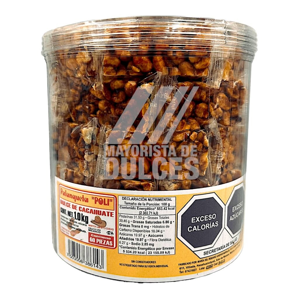 Poli Palanqueta Jumbo CACAHUATE estuche con 60 piezas (Caja con 12 ...