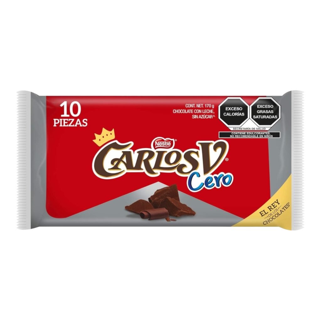 Nestlé chocolate Carlos V con Leche Sin Azúcar paquete con 10 piezas ...
