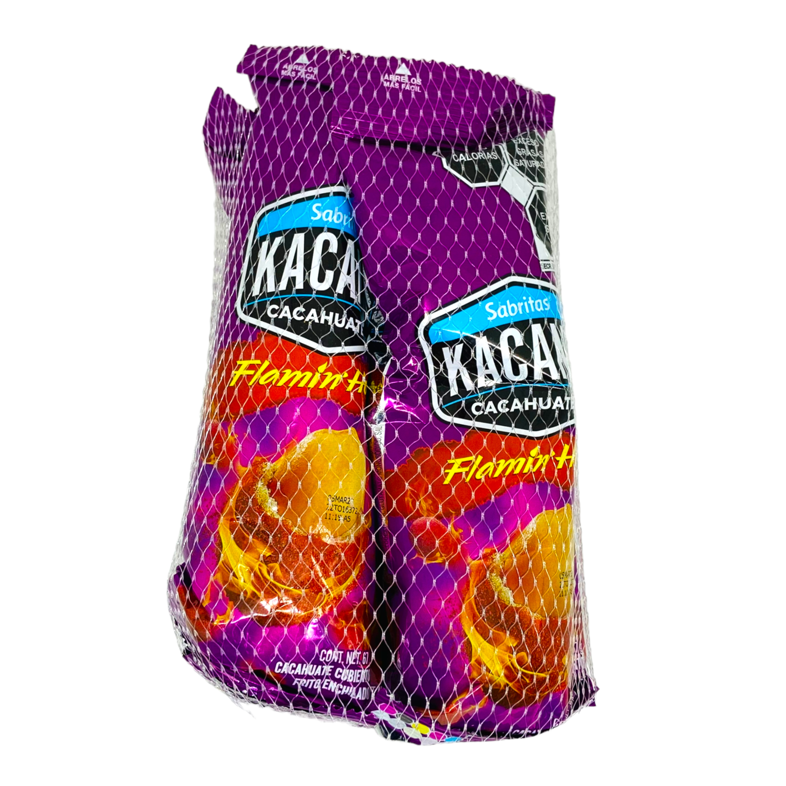 Sabritas cacahuate Kacang 4´s FLAMIN HOT red con 4 tubos (Caja con 10 ...