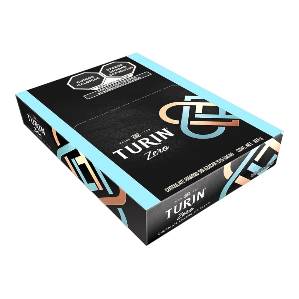 Turin Chocolate Sin Azúcar Almendra 55% Cacao paquete con 18 piezas ...