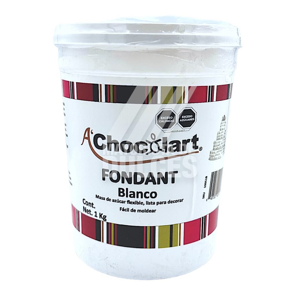 AChocolart Fondant Blanco bote con 1 kilo (Caja con 10 botes ...