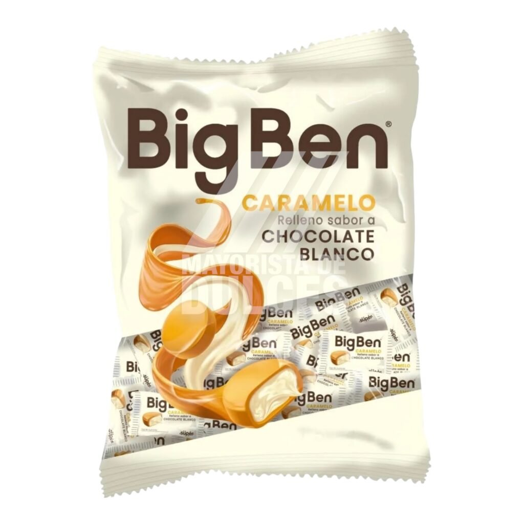 Marco caramelo Big Ben sabor Chocolate Blanco bolsa con 100 piezas ...