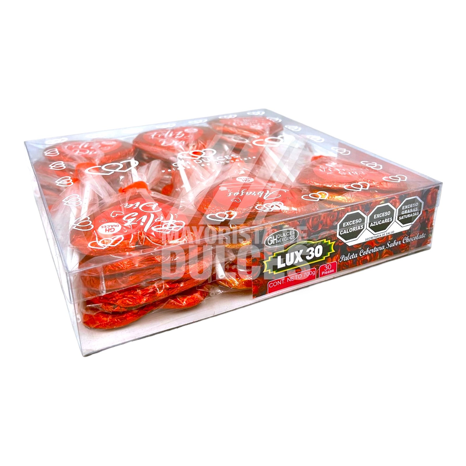 GH Paleta de Chocolate Grande LUX CORAZÓN 14/30pzs – Dulcerías y ...