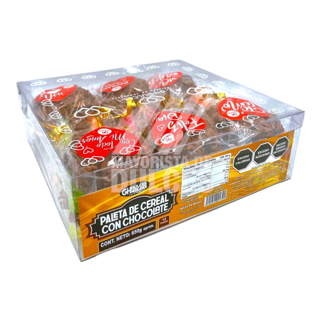 GH Paleta de Corazón con Cereal y Chocolate 14/12pzs – Dulcerías y ...