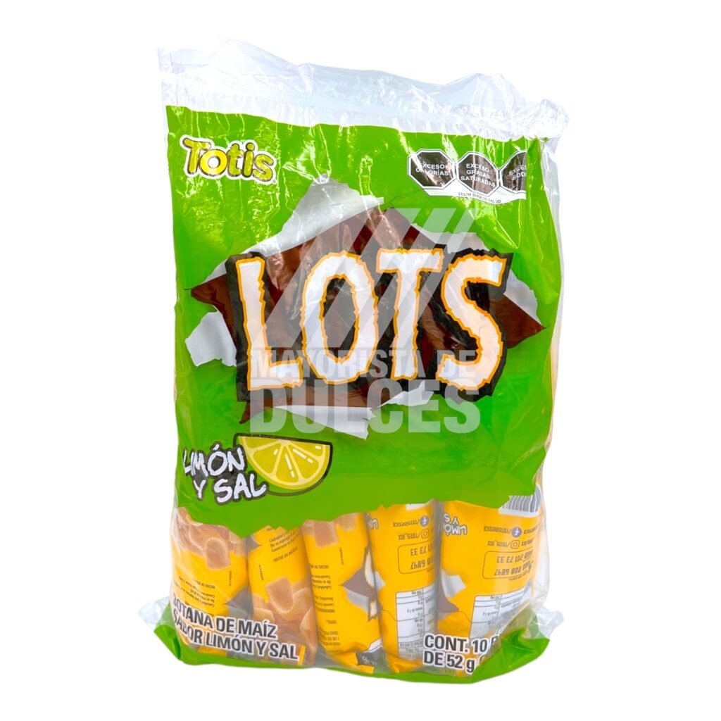Totis Lots SAL LIMÓN bolsa con 10 sobres de 52g (Cartón con 8 bolsas) 8 ...