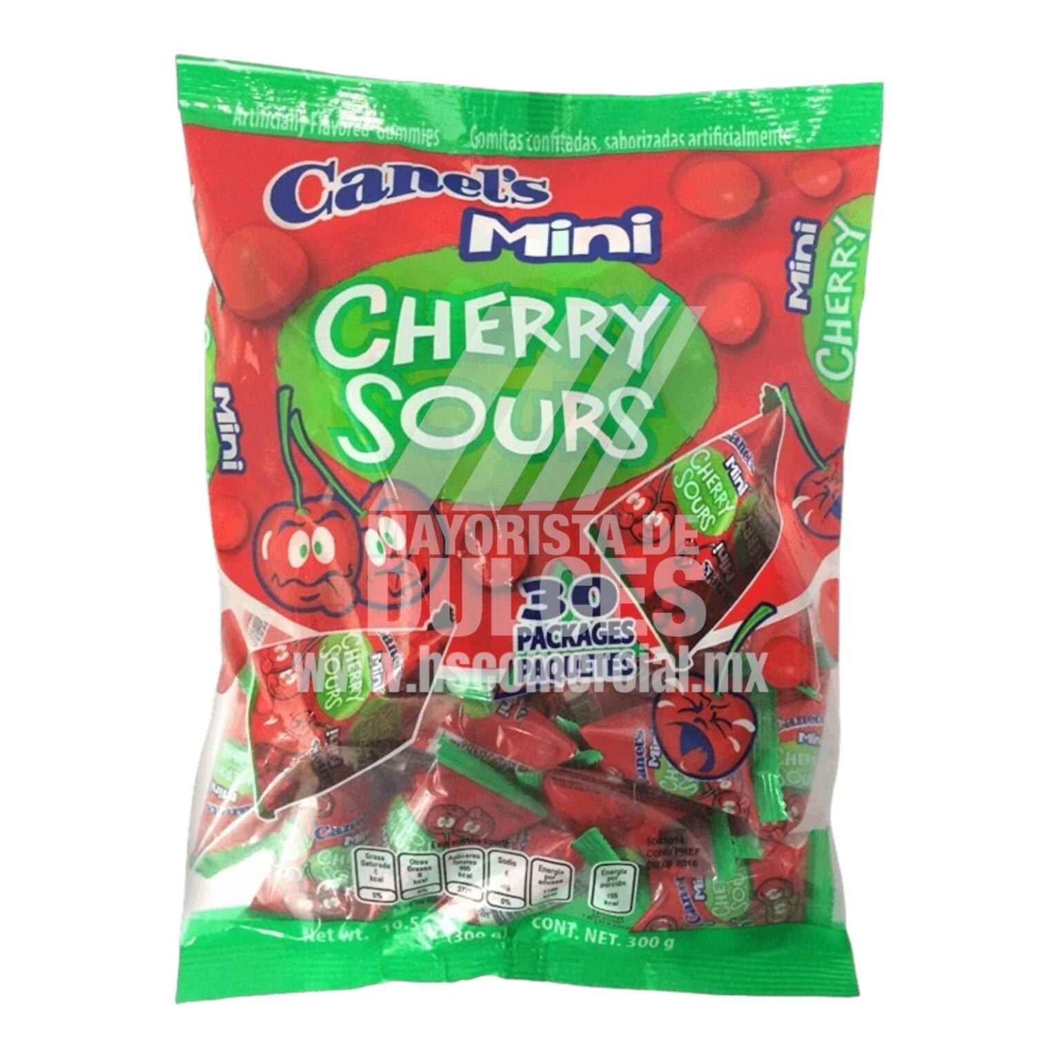 Canel´s gomita Triangulo Mini CHERRY SOURS bolsa con 30 piezas (Caja con 16 bolsas) 16/30pzs ...