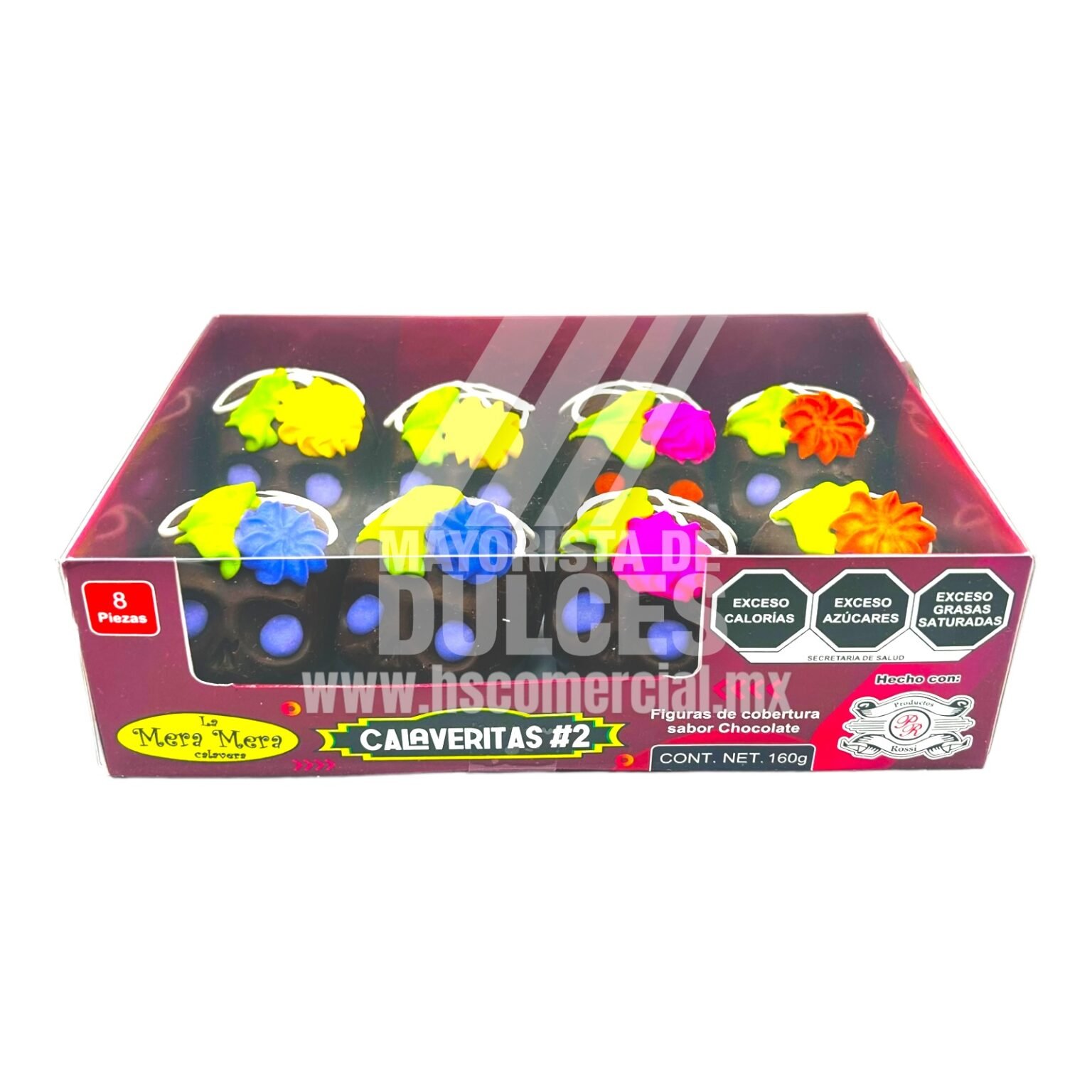 GH Calavera de Chocolate #2 estuche con 8 piezas (Caja con 21 estuches ...
