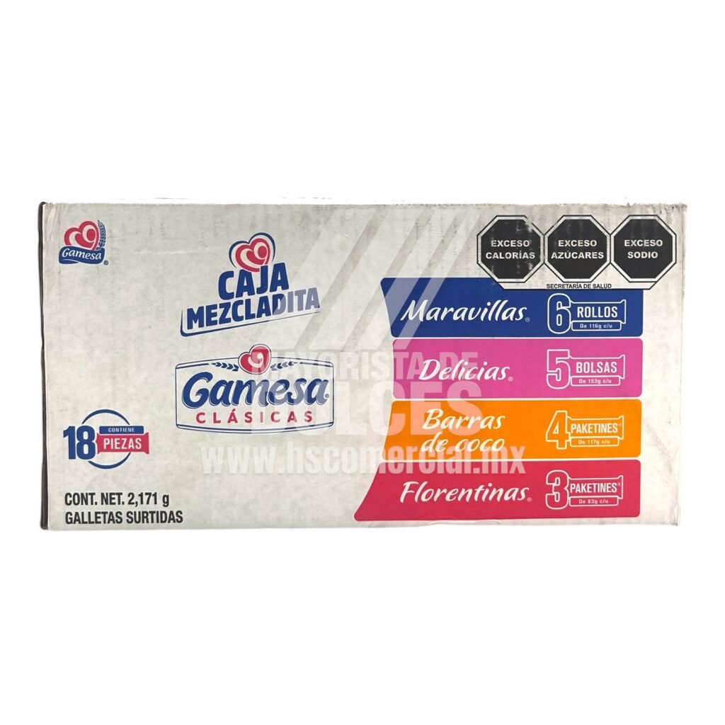 Gamesa galletas MEZCLADITA Clásicas caja con 18 paketines peso total: 2,171g – Dulcerías y ...