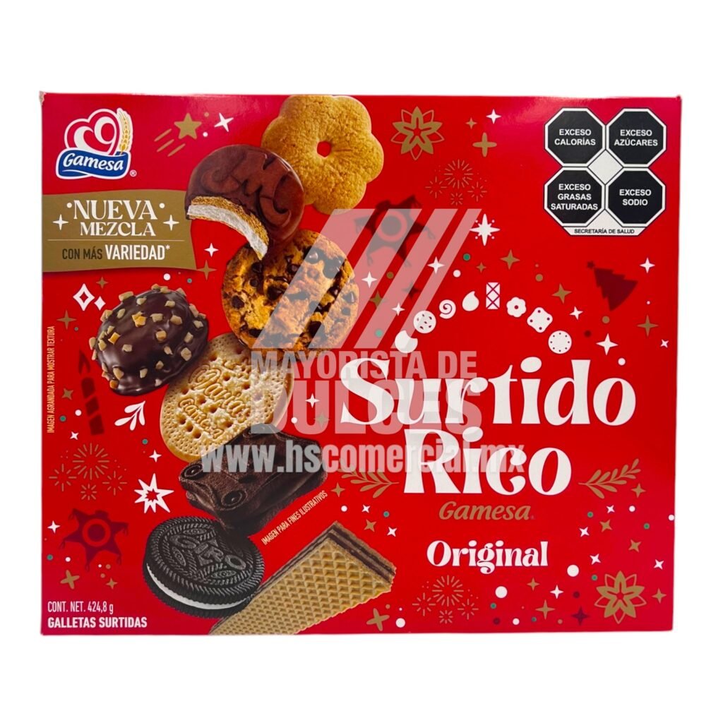 Gamesa galletas Surtido Rico NAVIDEÑO paquete con 424g (Caja con 12 ...