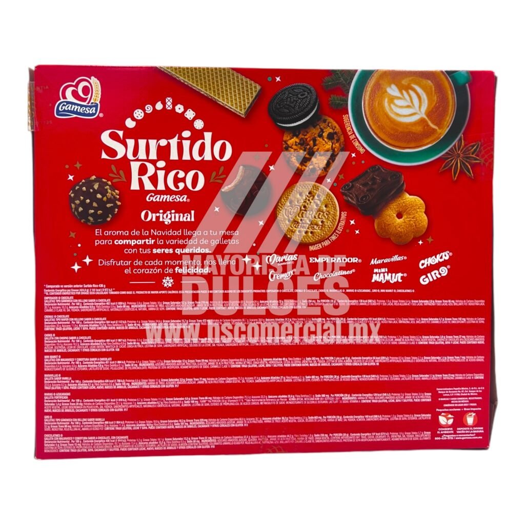 Gamesa galletas Surtido Rico NAVIDEÑO paquete con 424g (Caja con 12 ...
