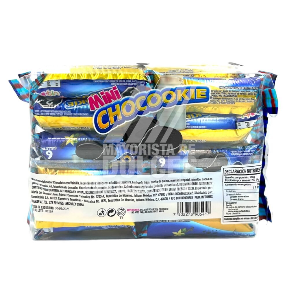 S. galleta Mini Chocookie CHOCOLATE 20g paquete con 20 piezas (Caja con ...