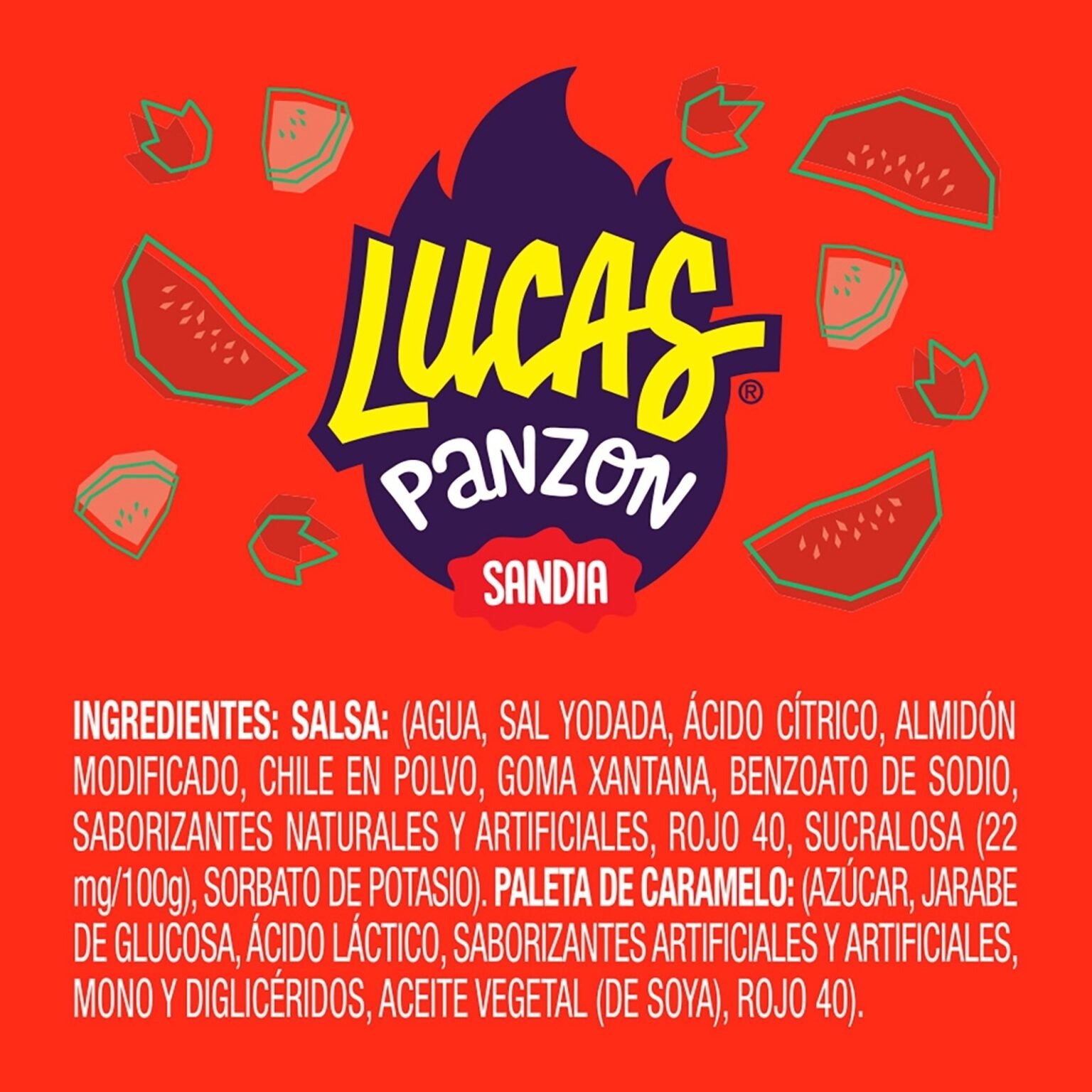 Lucas Panzón SANDÍA paquete con 10 piezas (Caja con 24 paquetes) 24 ...