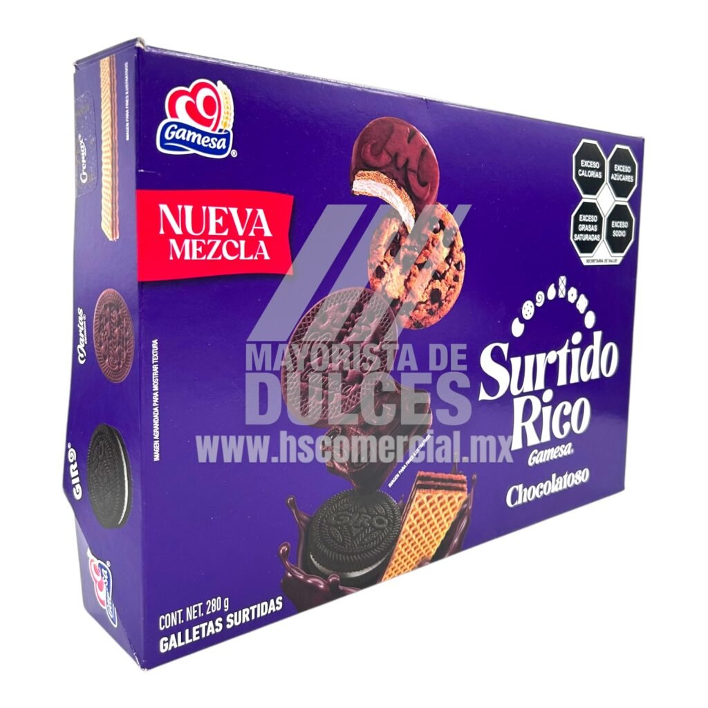 Gamesa galletas Surtido RICO Chocolatoso paquete con 280g (Caja con 9 ...