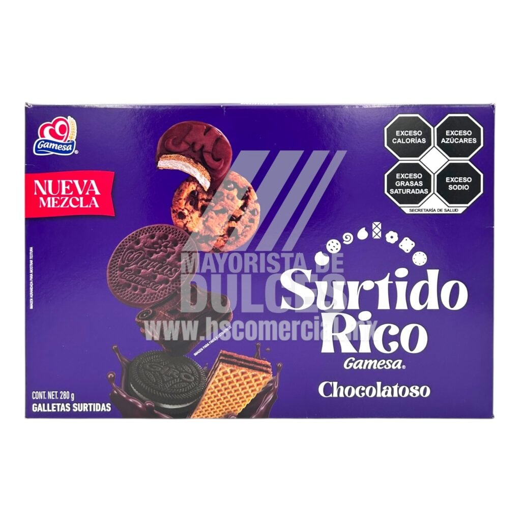 Gamesa galletas Surtido RICO Chocolatoso paquete con 280g (Caja con 9 ...