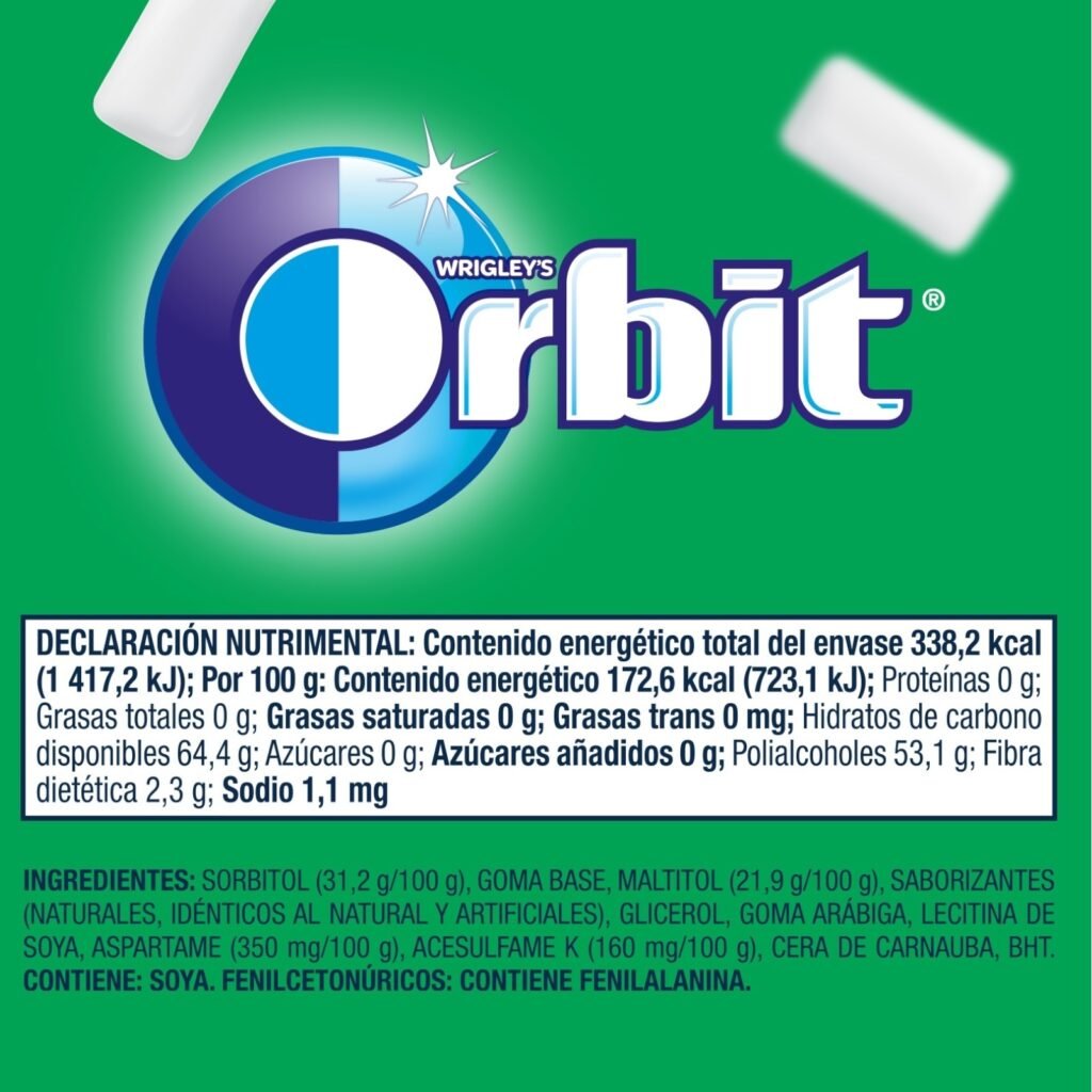 Wrigleys chicle Orbit 4’s HIERBABUENA paquete con 40 piezas (Caja con ...