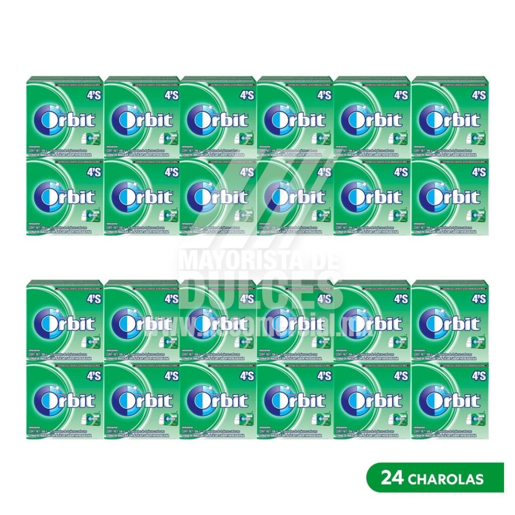 Wrigleys chicle Orbit 4’s HIERBABUENA paquete con 40 piezas (Caja con ...