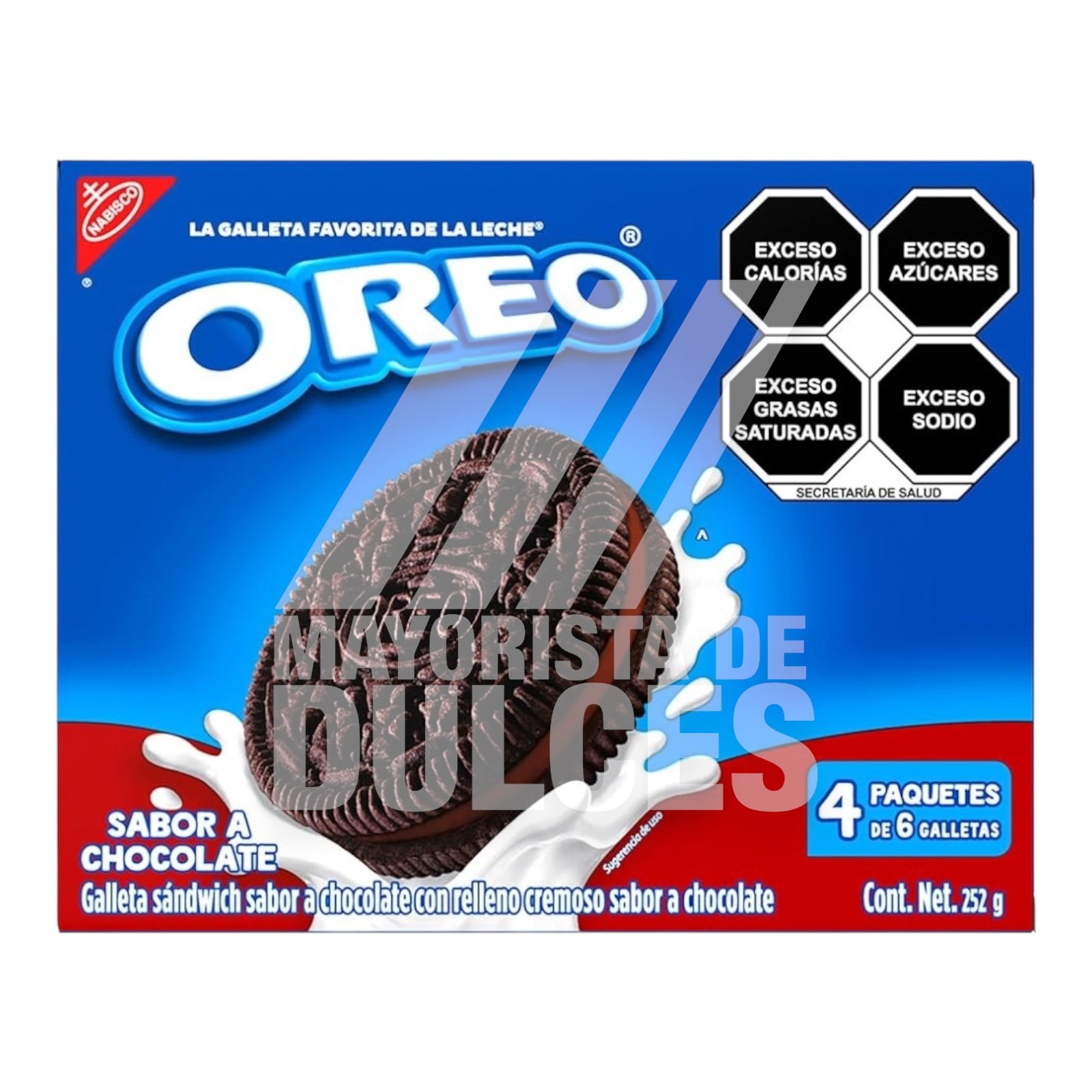 Nabisco galleta Oreo CHOCOLATE 6´s paquete con 4 sobres de 6 galletas ...