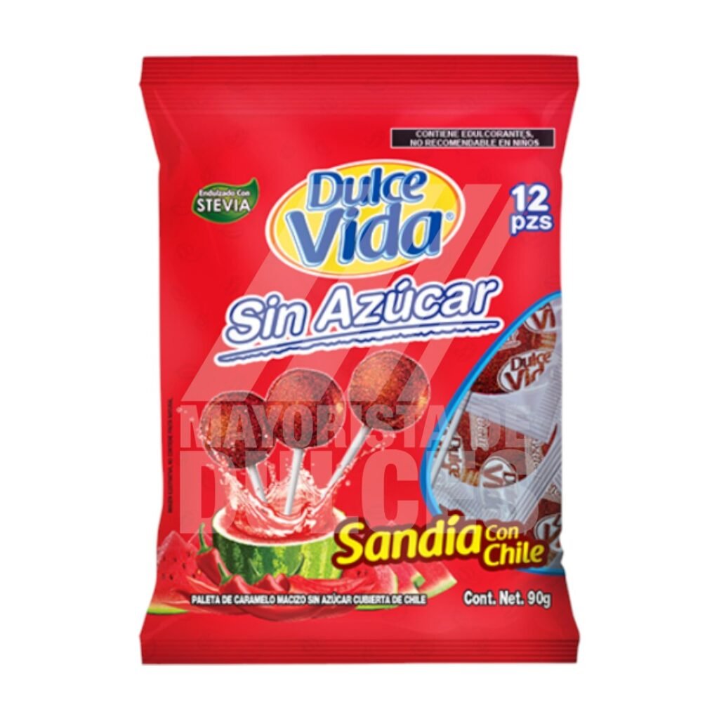 Chompys paletas Dulce Vida Sin Azúcar sabor Sandía con Chile bolsa con ...